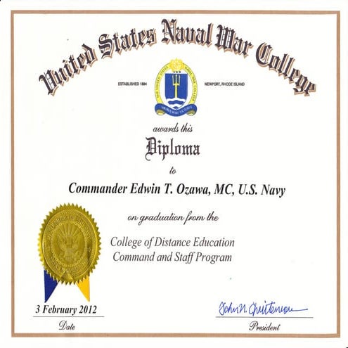 2012 War College Diploma | PDF