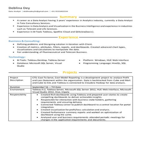 Deblina Dey - Resume | DOCX | Databases | Computer Software and Applications