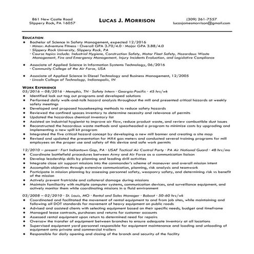 Resume Morrison 9-2016 update | PDF