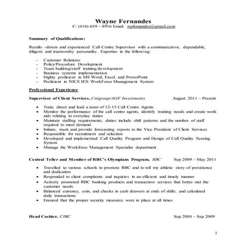 Wayne Fernandes Resume | DOCX