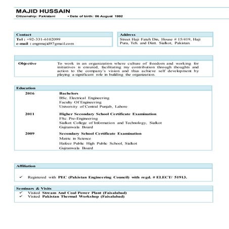 Majid Resume | DOCX | Technology & Computing