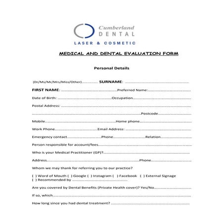 New patient form | PDF