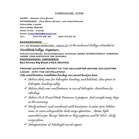 cv radio operator | PDF