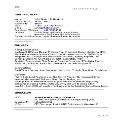 Richard Hardy CV English June 2015 | PDF