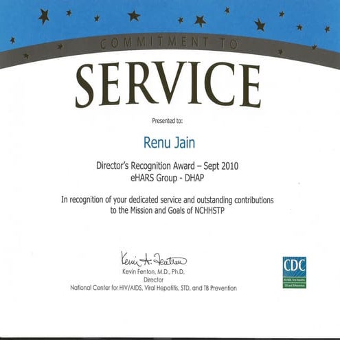 CDC Award Certificate - Portrait | PDF