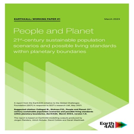 Earth4All: People and Planet Report | PDF