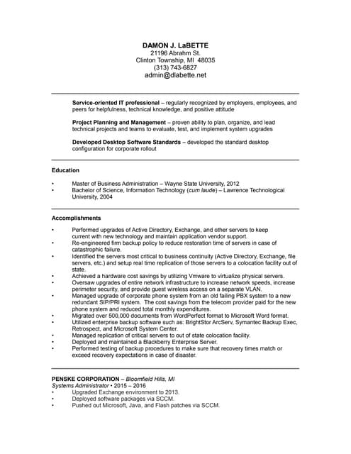 Darrell_Williams_resume Server | PDF