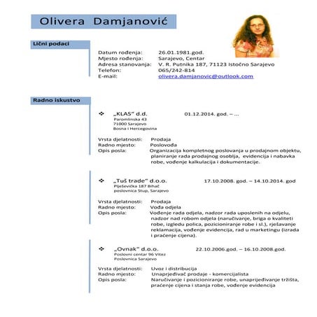 CV-OliveraDamjanovic-2 | PDF