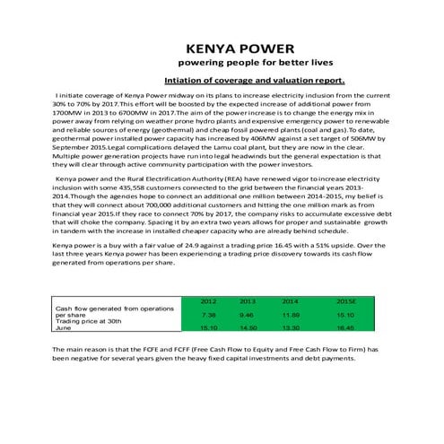 KENYA_POWER_VALUATION_REPORT_REVISED | PDF