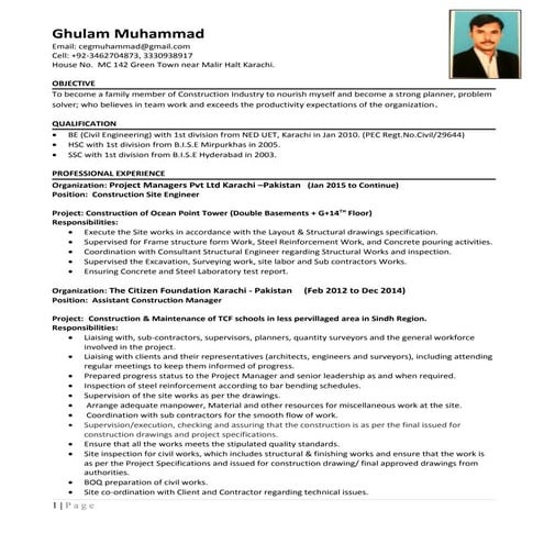 Civil Engineer CV | PDF