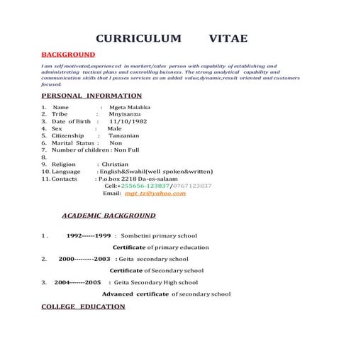 George CV pdf | PDF