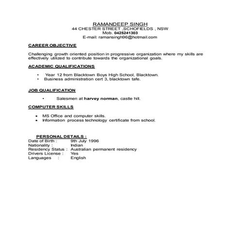 Raman resume no 2 (Raman Singh) | PDF