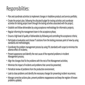 Service Transition Lead | PPT