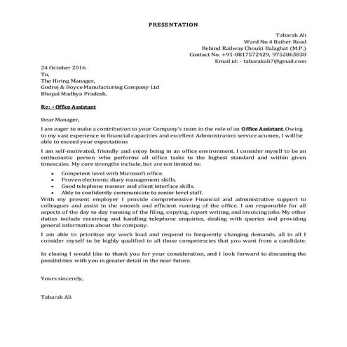 Tabarak Ali Presentation | PDF