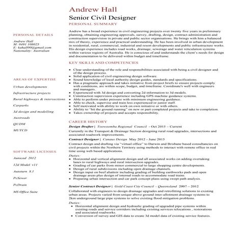 CV Andrew Hall | PDF