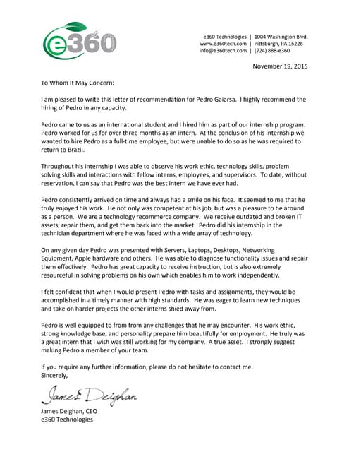 Recommendation Letter | PDF