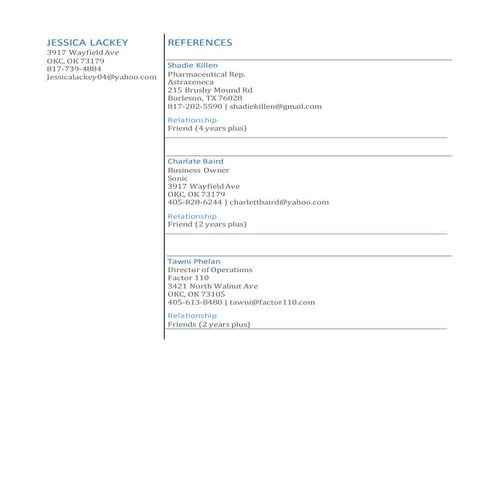 jessica lackey references | DOCX