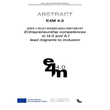 Entrepreneurship competences in I4.0 and A.I lead migrants to inclusion ...