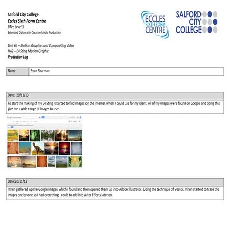 E4 Sting Production Log | DOC