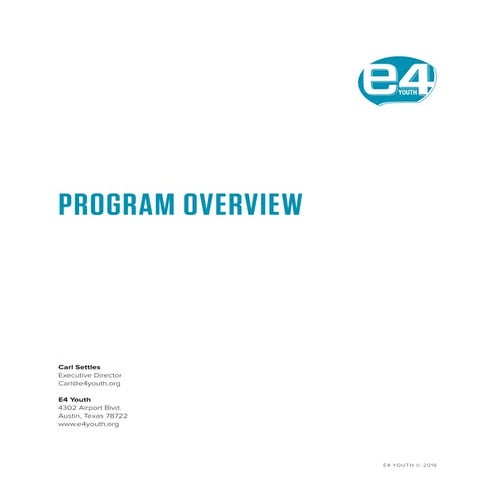E4 Youth Program Overview | PDF