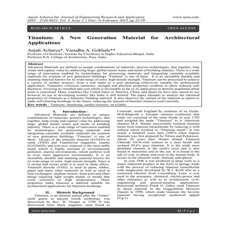 Titanium: A New Generation Material for Architectural Applications | PDF