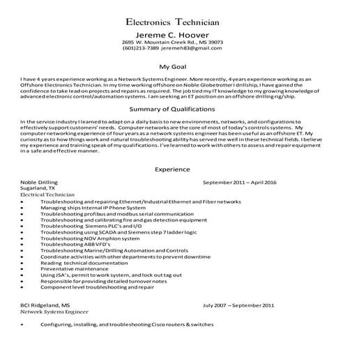 Offshore Drilling ET Resume - 031216 | DOCX