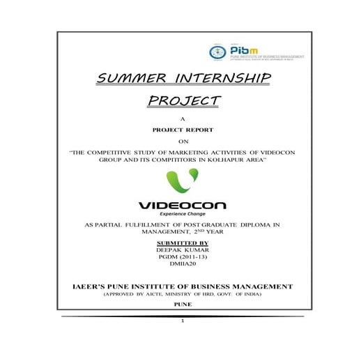 SUMMER INTERNSHIP PROJECT | DOCX
