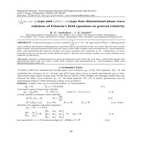 -type and -type four dimensional plane wave solutions of Einstein's ...