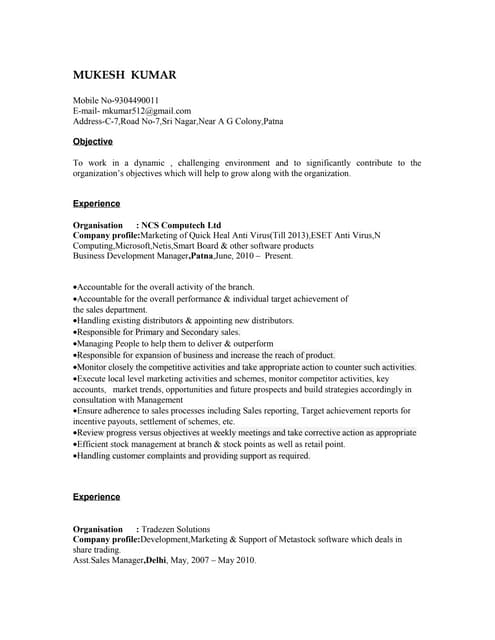 Resume of Kamlesh. | DOC | Logistics | Business