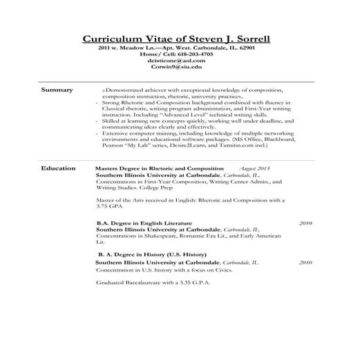 Steven J Sorrell CV | PDF