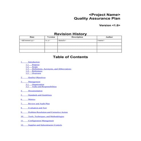 QualityAssurancePlan | DOC