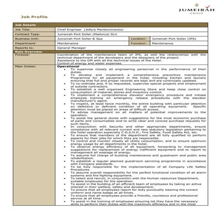 Chief Engineer | PDF