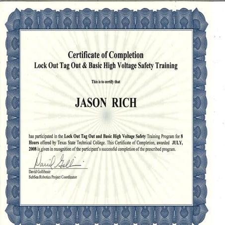 LOTO Certificate | PDF