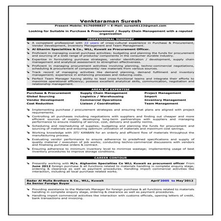 PURCHASING MANAGER - CV - WORD | DOC