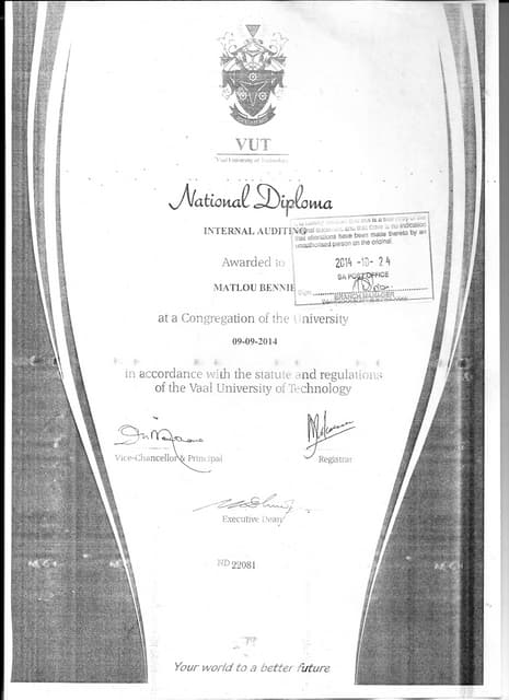 MATRIC CERTIFICATE | PDF