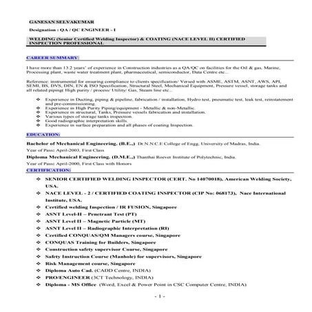 Ganesan Selvakumar CV 151116_M+W | PDF