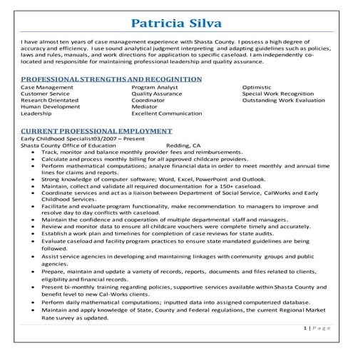 Patricia Silva resume public | DOCX