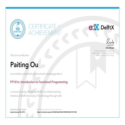 Intro to FP Edx Certificate | PDF
