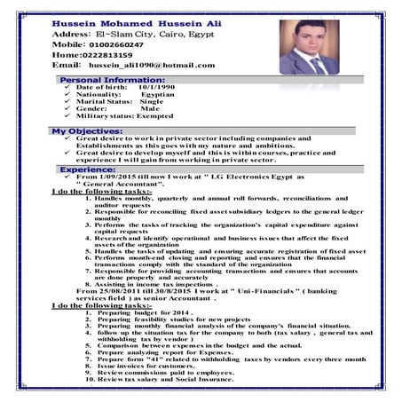Hussein's CV 2016 | DOCX