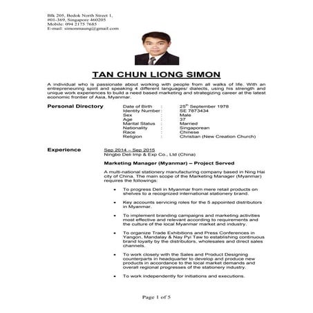 Simon's Resume_2015 | PDF