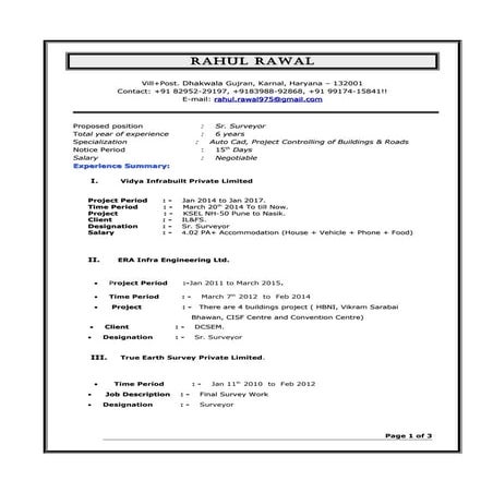 Rahul Rawal Resume | DOC