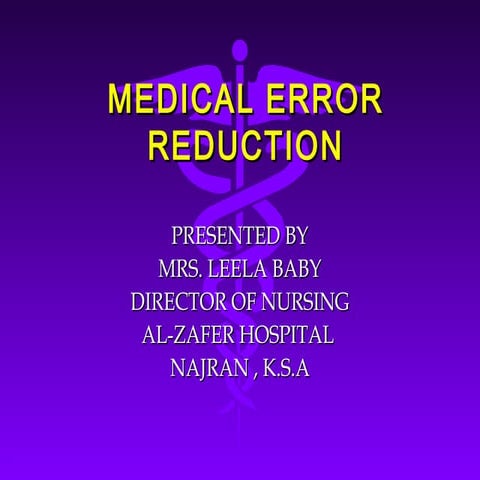 Medical Error Reduction | PPT