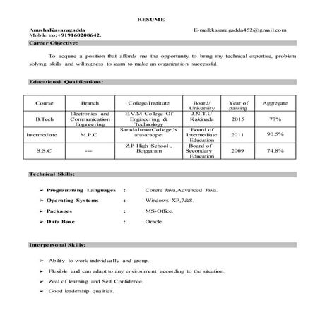 anusha resume | DOCX | Technology & Computing