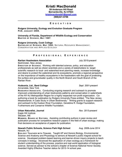 Jaime Coon CV | PDF | Undergraduate Education | College Education