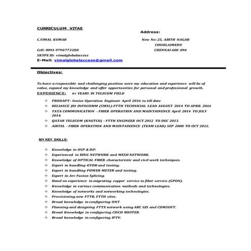 vimal resume | PDF