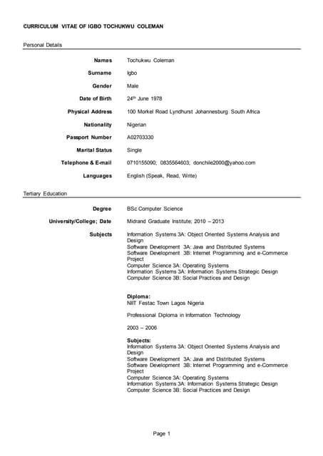 Curriculum vitae august 2016 | PDF | Computing | Technology & Computing