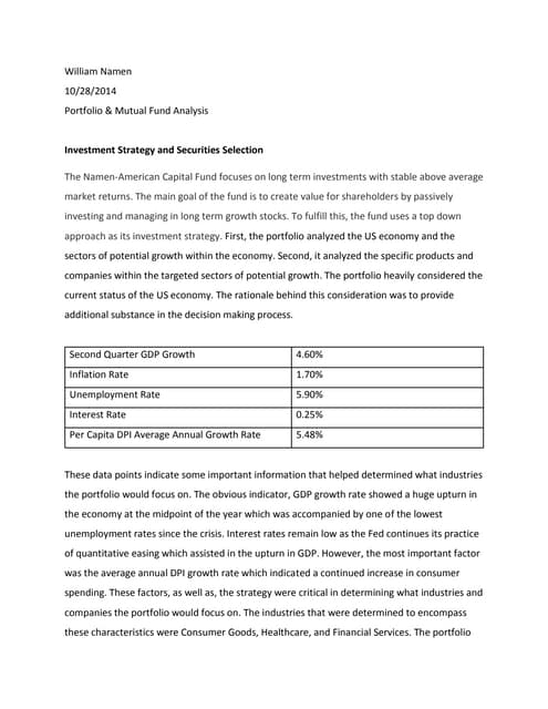 Wharton Final Report | PDF | Stocks and Bonds | Personal Investing