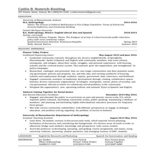 Resume Prideaux Private Sector | DOCX