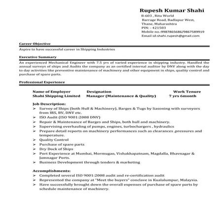 Rupesh Resume. | DOC