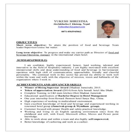 Yukesh cv 2016 | DOCX